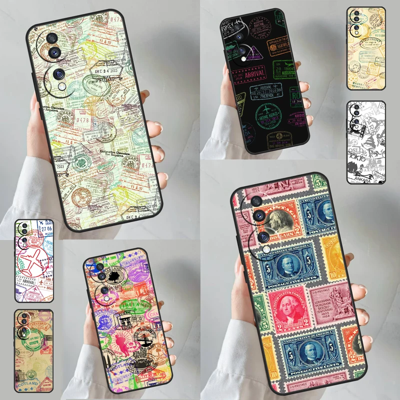 Passport-Travel-Stamps-For-Huawei-Honor-Magic-5-Pro-50-70-X8-X8a-X9a-P ...