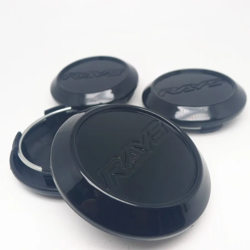 4pcs 64mm Rays Racing G25 Wheel Center Hub Cap Black Rims Dustproof ...