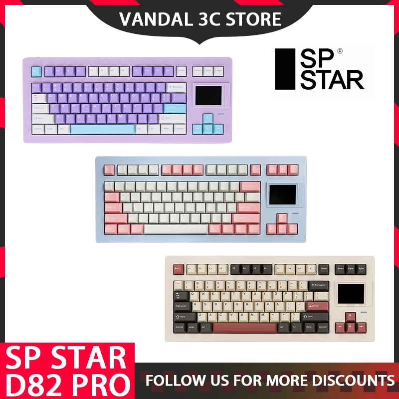 Sp-Star-D82-Pro-Teclado-Mec-nico-Sem-Fio-Para-Jogos-Hot-Swap-RGB ...