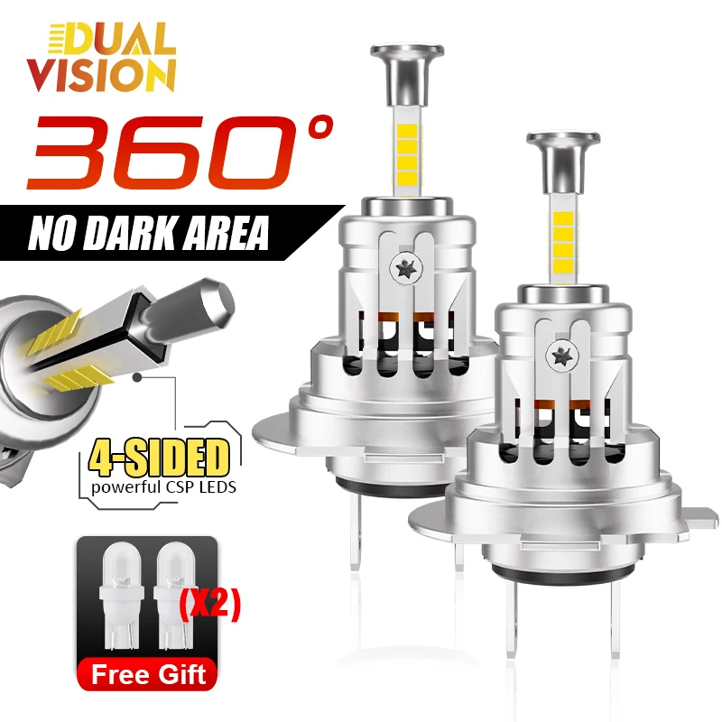 2pcs-300W-H7-LED-Bulbs-Mini-Size-HeadLamp-with-fan-Wireless-30000LM ...