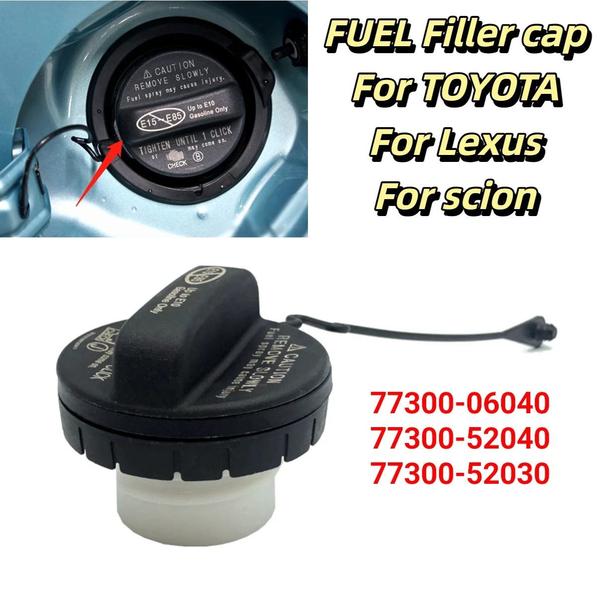 Petrol Fuel Tank Cover Gas Cap 77300-52030 for Toyota Camry Corolla ...