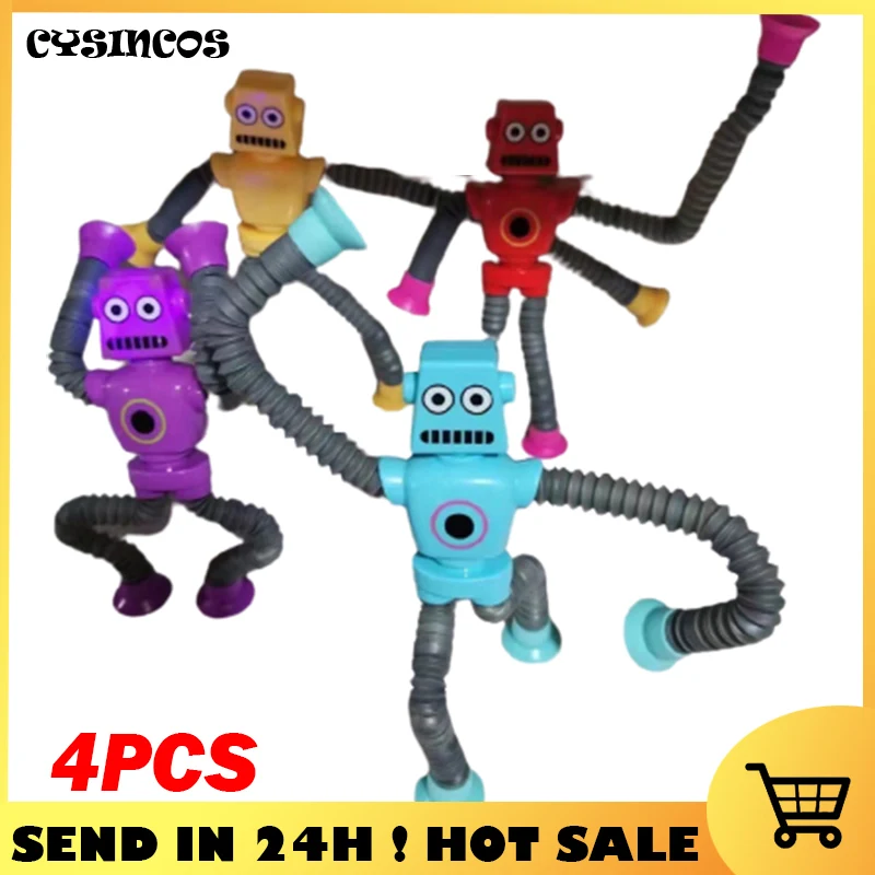 Telescopic Suction Cup Robot &Giraffe Toy Cartoon Puzzle Suction Cup ...