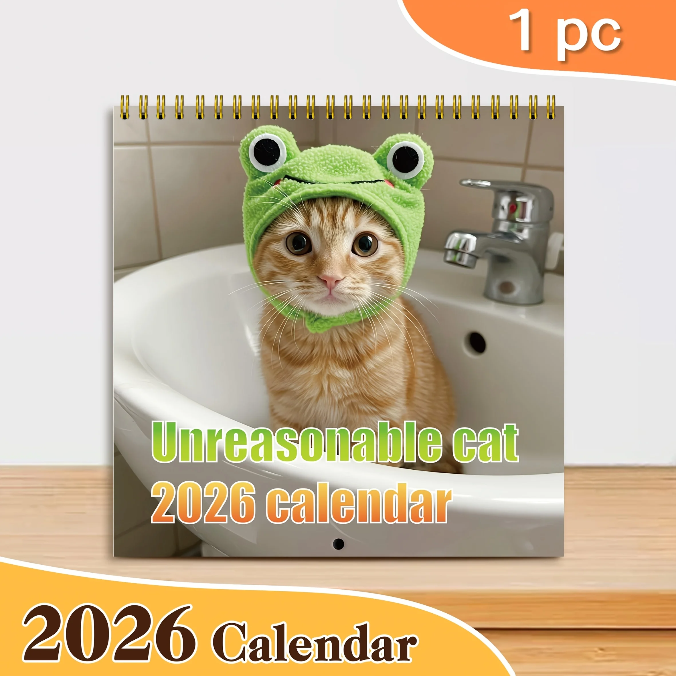2026 Cute Cat Calendar - Monthly & Daily Planner with Adorable Frog ...