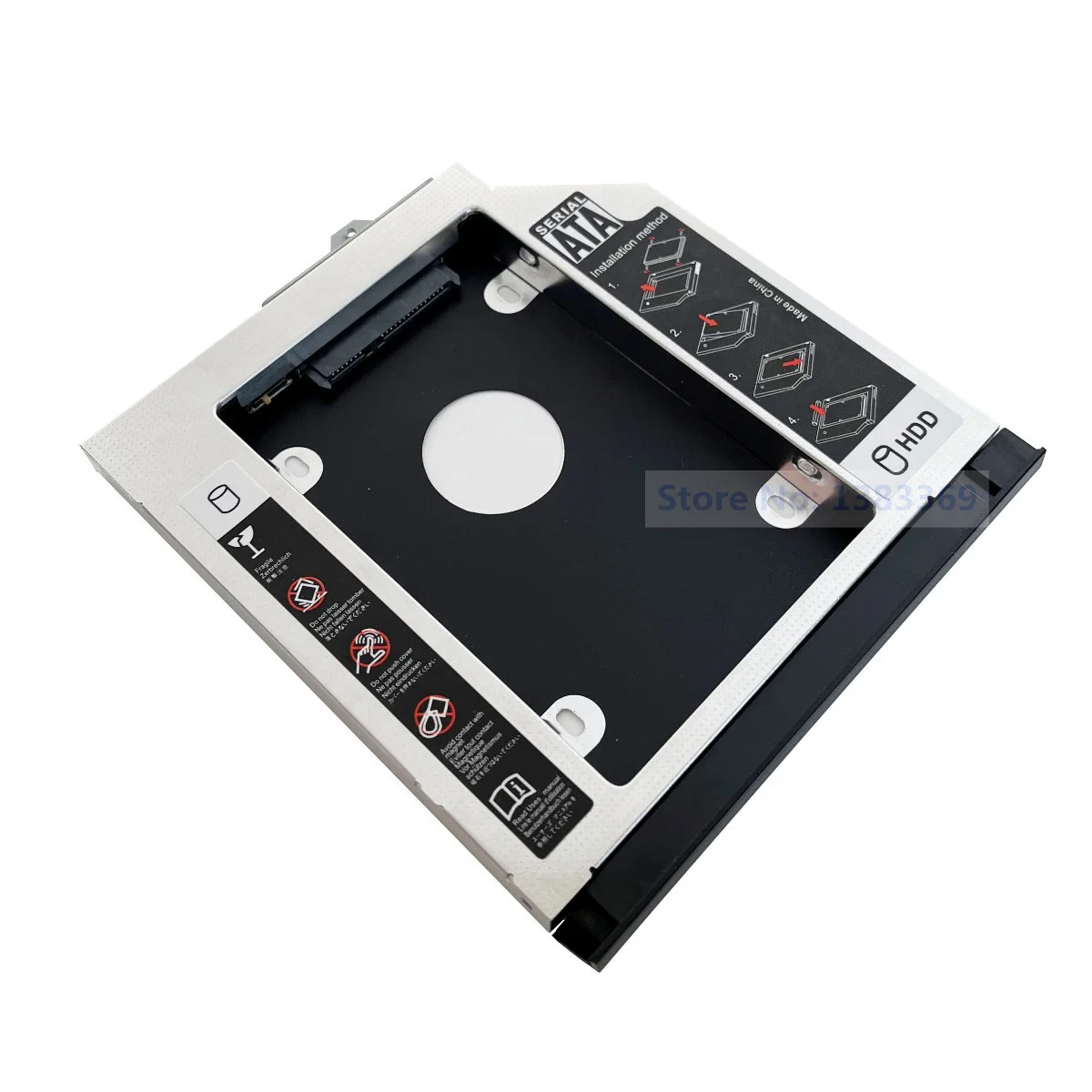 With Bezel Front Panel + Mounting Bracket 2nd HDD SSD SATA Hard Drive ...