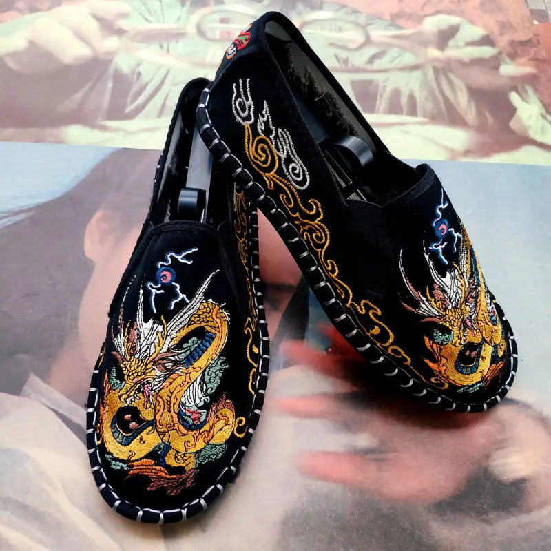 Cloth-Shoes-Old-Beijing-Embroidery-Flower-Social-Guy-Male-Moccasin ...