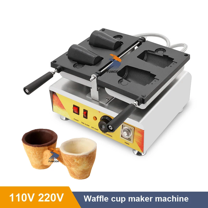 Electric-110-220V-Edible-Coffee-Cup-Waffle-Maker-Machine-Non-stick ...