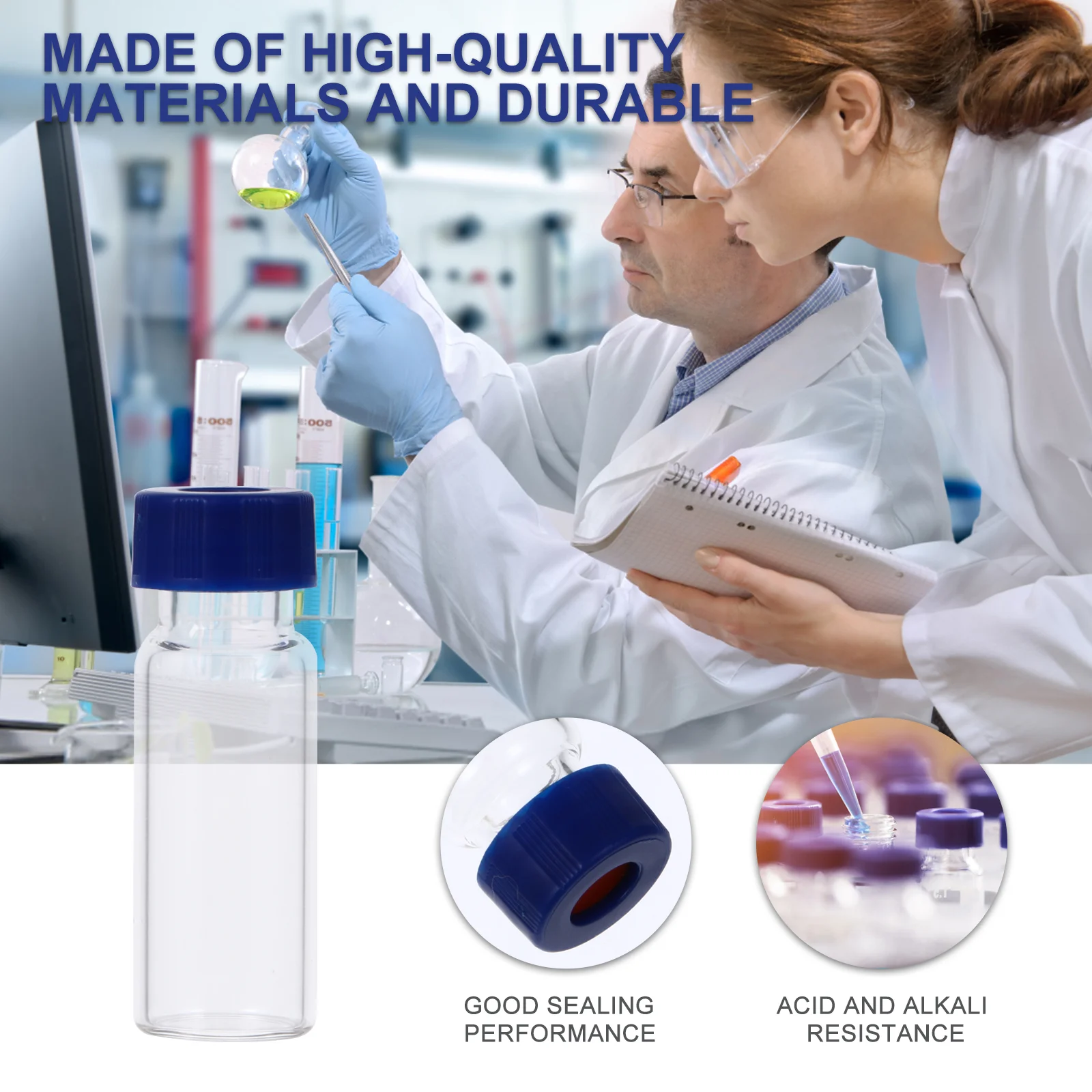 100 Pcs Sampling Bottle Vial Sample Bottles Floral Stickers Glass ...