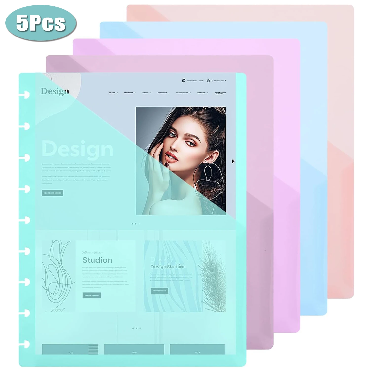 5Pcs Discbound Dividers with Pockets Discbound Notebook 7x9.25'' 9 Disc ...