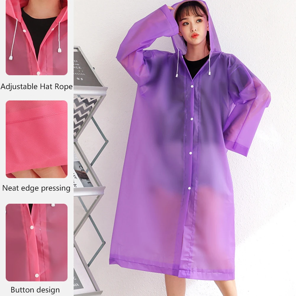 1pcsFashion-Adult-Waterproof-Long-Raincoat-Women-Men-Rain-Coat-Hooded ...