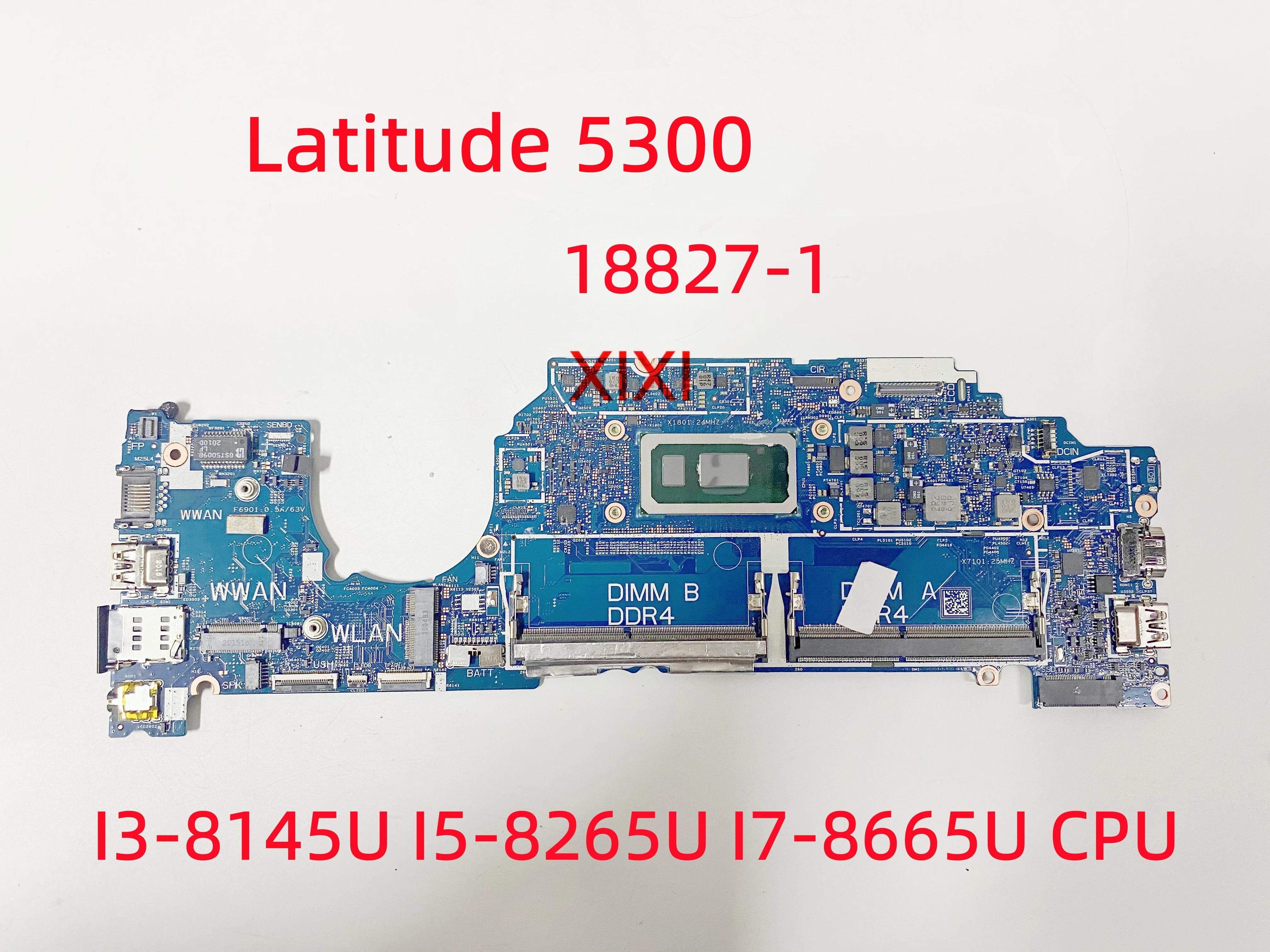 Placa mãe do laptop para Latitude 5300, 18827 1, I3 8145U, I5 8265U, I7 ...