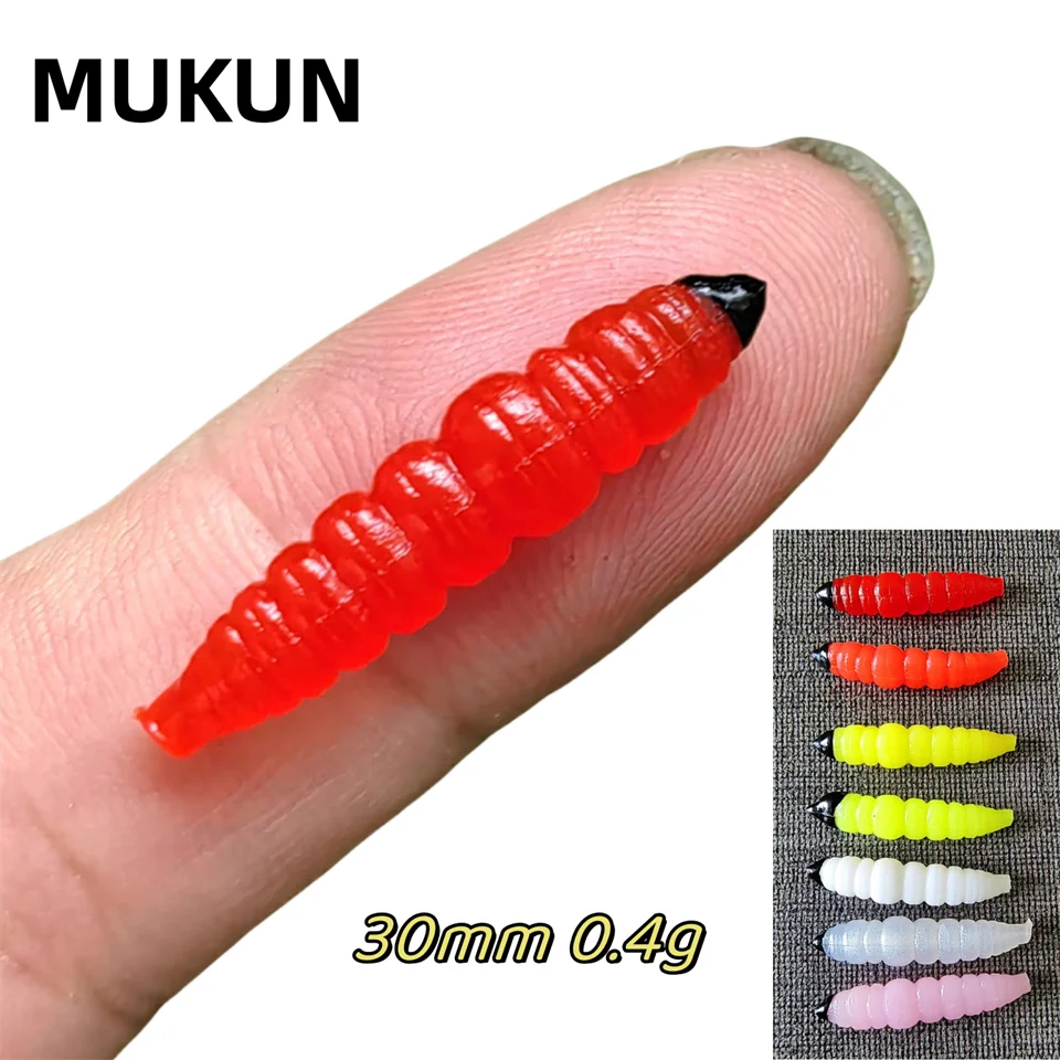 MUKUN-10PCS-Soft-Fishing-Lure-Worms-Silicone-Baits-0-45g-30mm ...