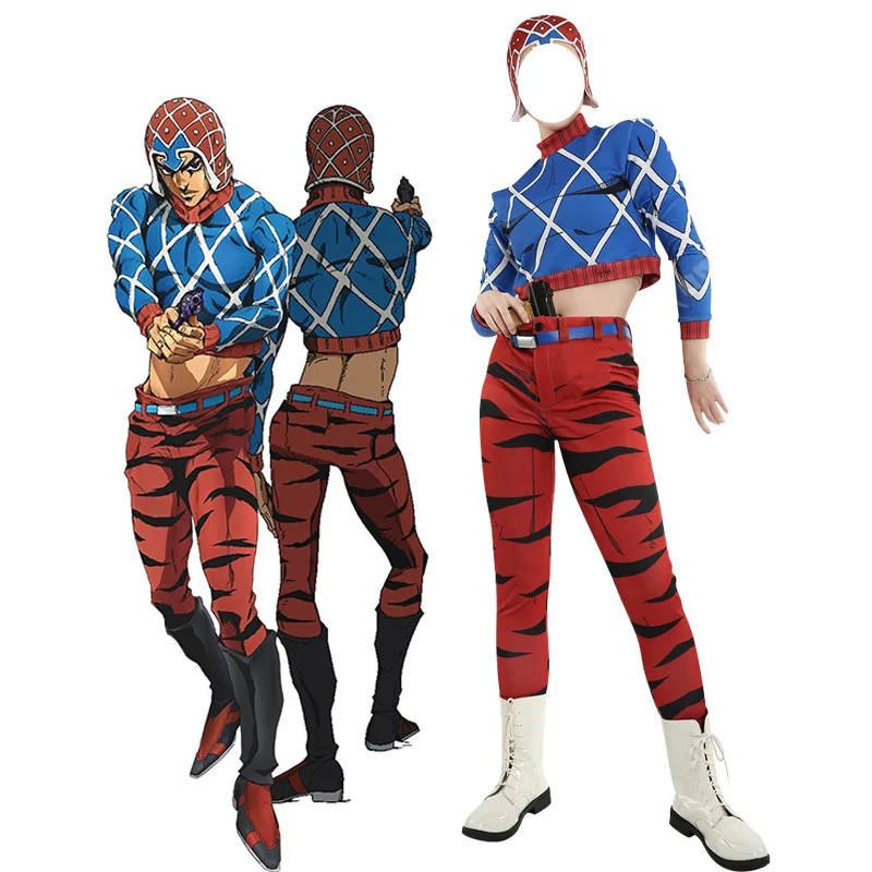 Anime-JOJO-s-Bizarre-Adventure-Golden-Wind-Guido-Mista-Top-Pants-Belt ...