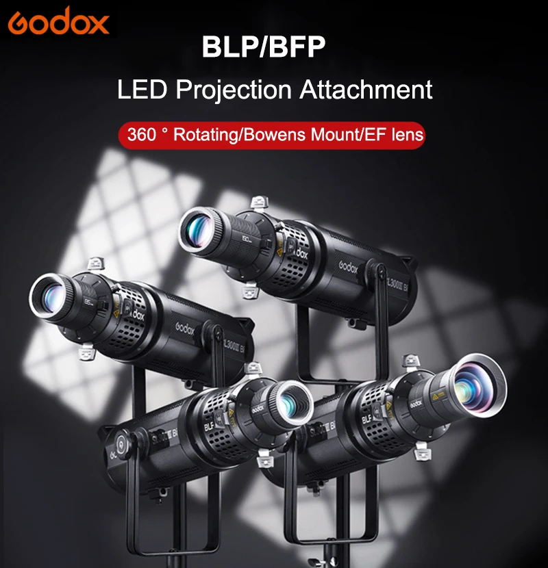 Godox-BLP-BFP-LED-Projection-Attachment-Rotatable-Spotlight-Bowens-Mount-Projection-Lens ...