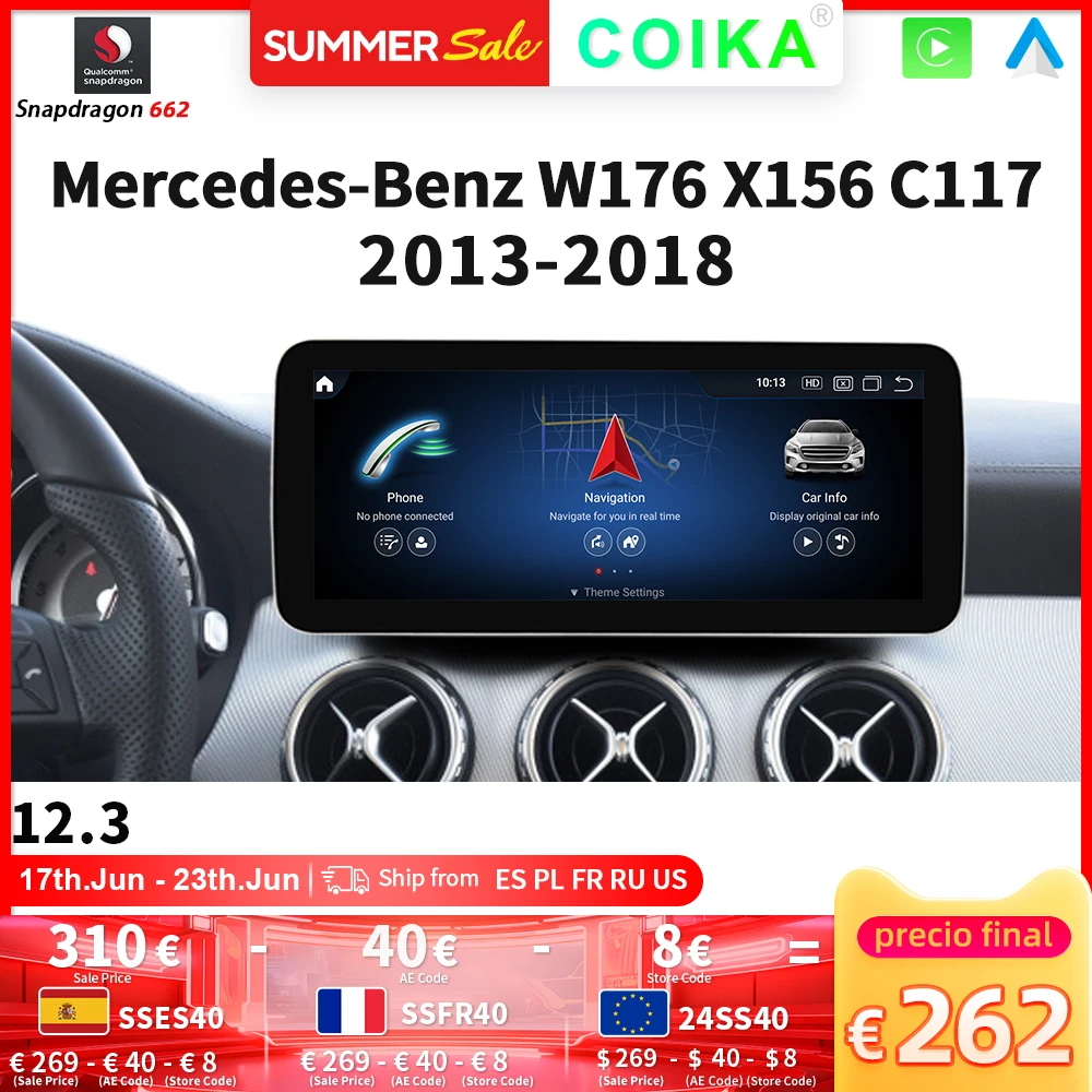 12-3-Android-Car-Multimedia-Player-For-Mercedes-A-CLA-GLA-W176-C117 ...