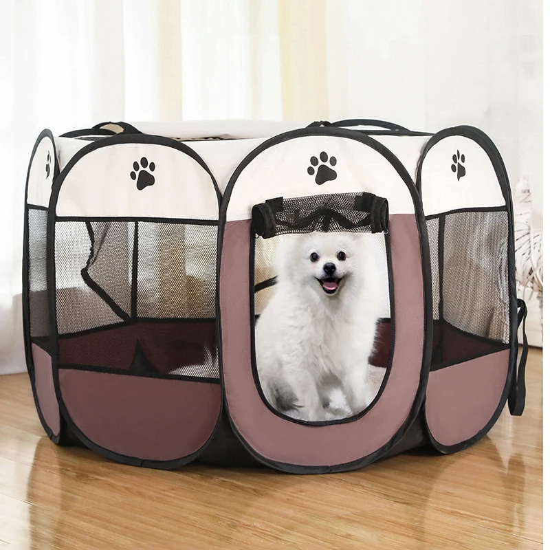 Portable-Foldable-Pet-Tent-Kennel-Octagonal-Fence-Puppy-Shelter-Easy-To ...