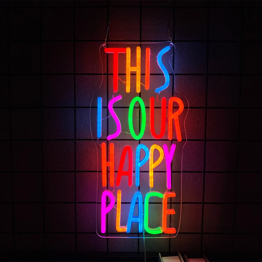 This Is Our Happy Place Neon Sign For Wall Decor,Led Neon Light For ...