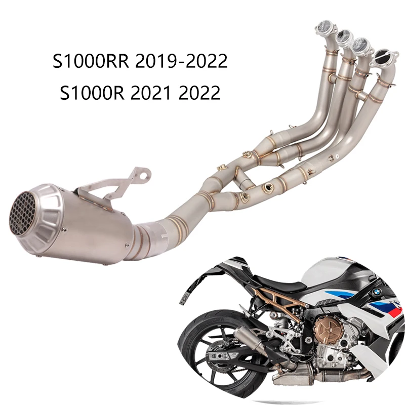 For BMW S1000R 2021-2023 S1000RR 2019-2023 Exhaust System Header Mid Link Pipe 60mm Muffler ...
