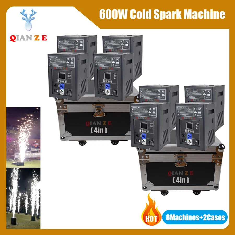Flight-case-8-Pcs-600W-Cold-Spark-Machine-Ti-Powder-DMX-Remote-Cold ...