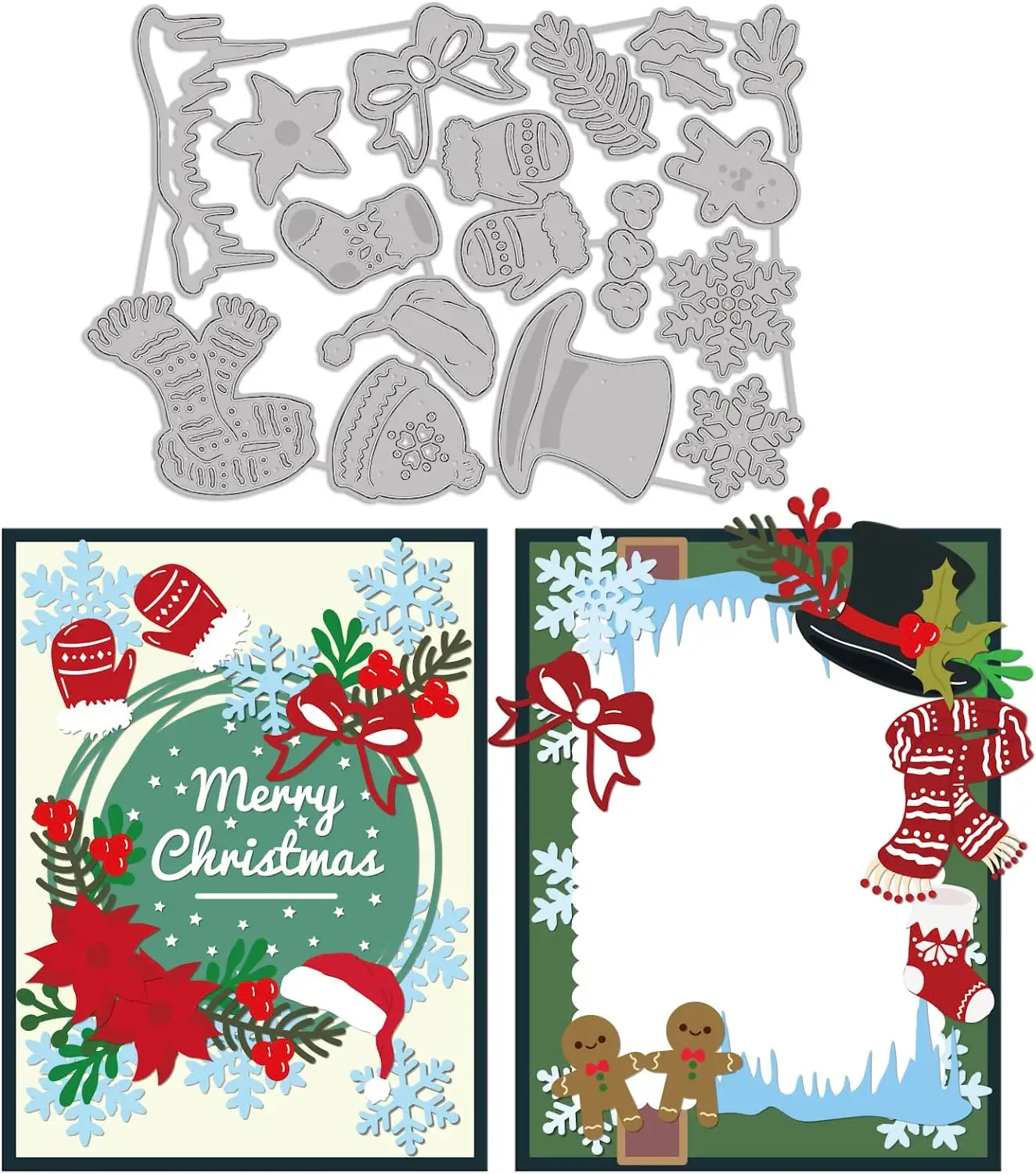 Christmas-Hat-Scarf-Metal-Die-Cuts-Snowflake-Bow-Cut-Die-Winter-Plants ...