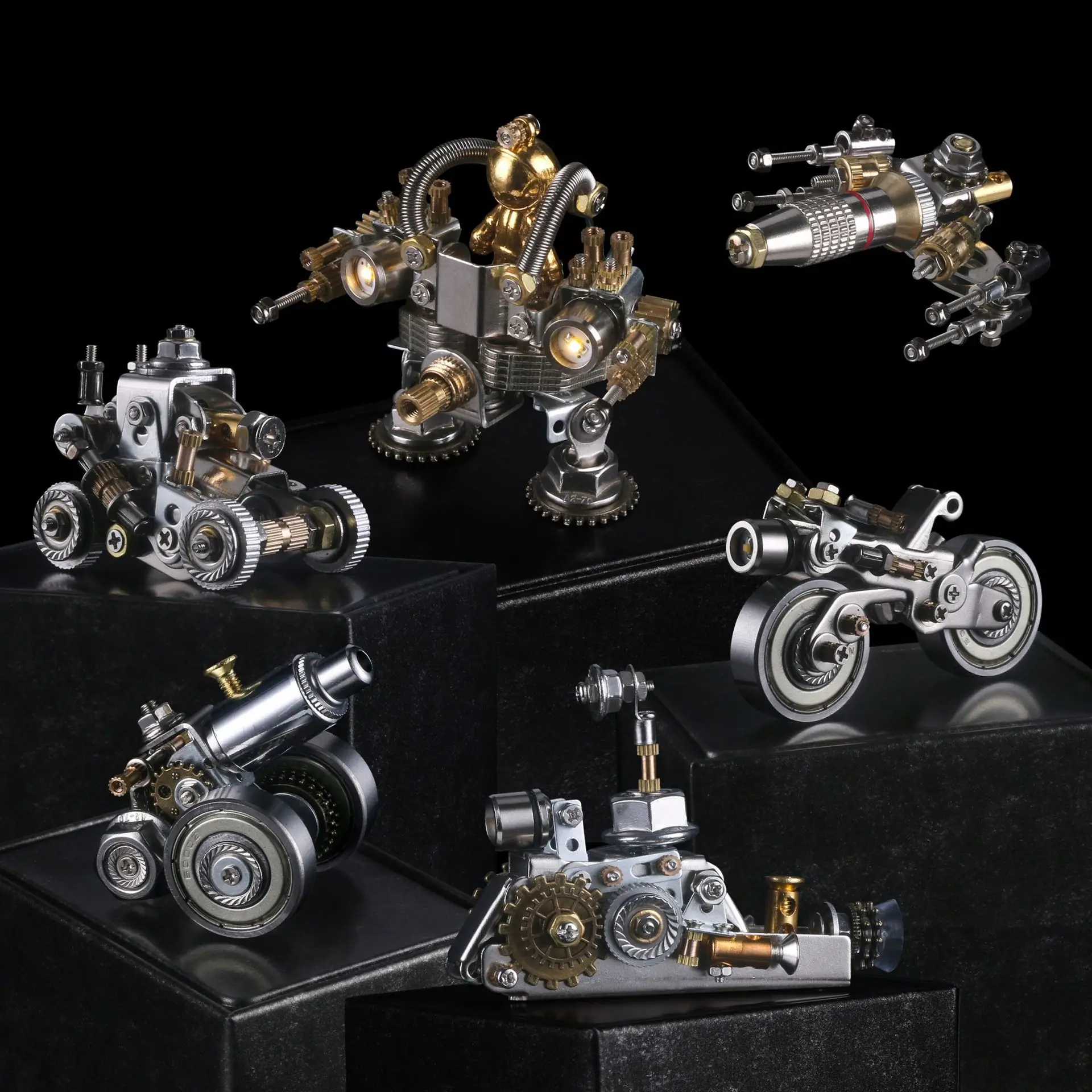 Mechanical Alloy Armour 3D Metal Puzzle DIY Tank Motorcycle Cannon ...