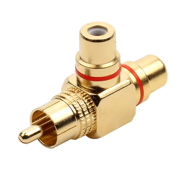 High-quality-Copper-gold-plated-RCA-Male-to-2-Female-RCA-Splitter ...