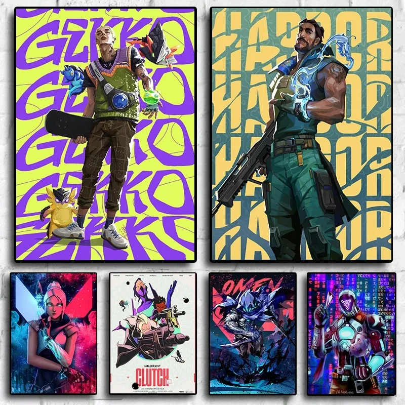Pop-Shooting-Game-Valorant-Poster-Aesthetic-Neon-Skye-Gekko-Harbor-Jett ...