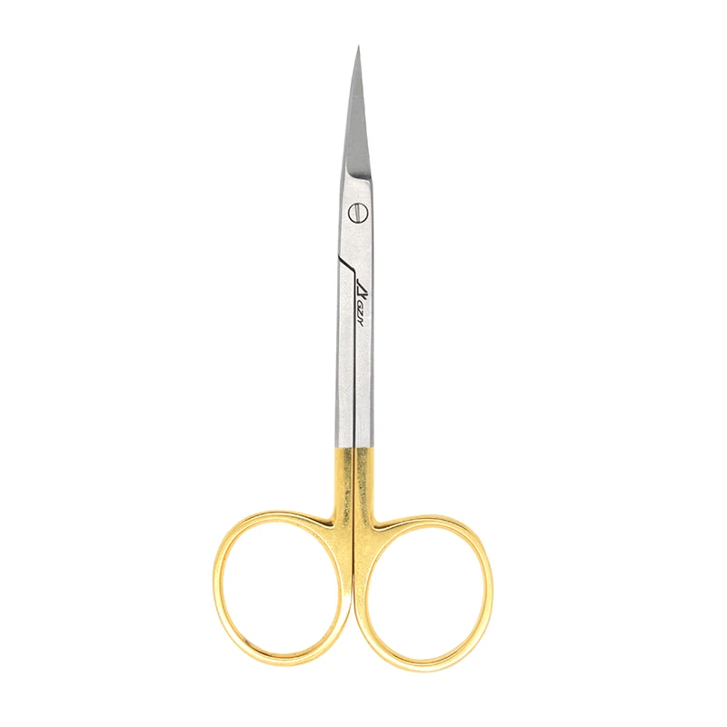 Iris-Tissue-Cutting-Scissors-Sharp-Tip-Gold-Black-Handle-Straight ...