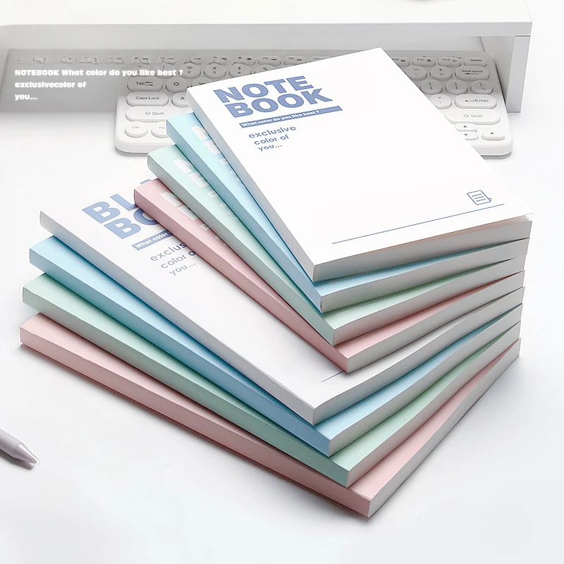 256-Page-A5-B5-Thickened-Notebook-Minimalist-Solid-Color-Notebook-Blue ...