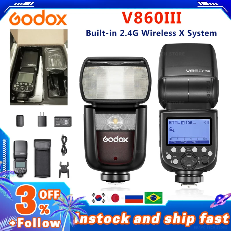 Godox-V860III-V860IIIC-V860IIIN-V860IIIS-Speedlite-Camera-Flash-TTL-HSS ...