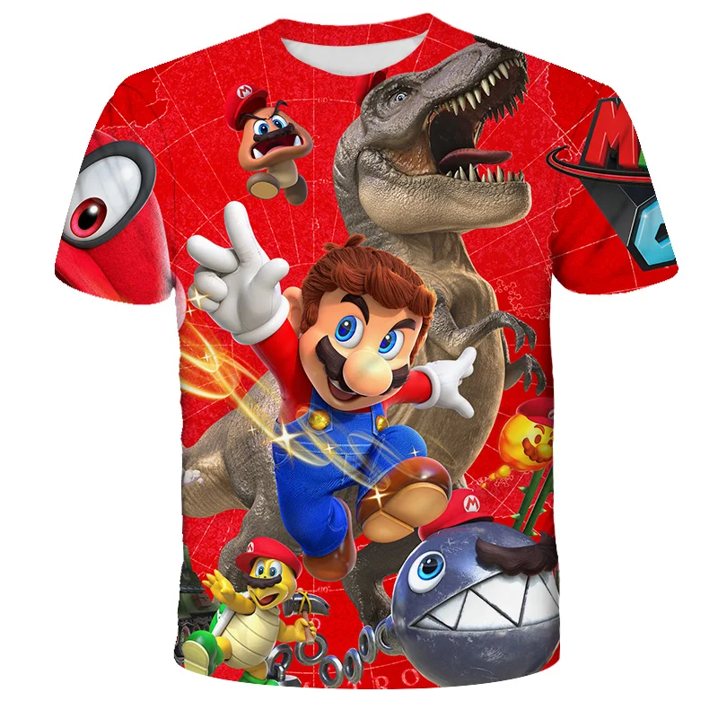 Camiseta de Super Mario para niños, ropa de dibujos animados, camisetas ...