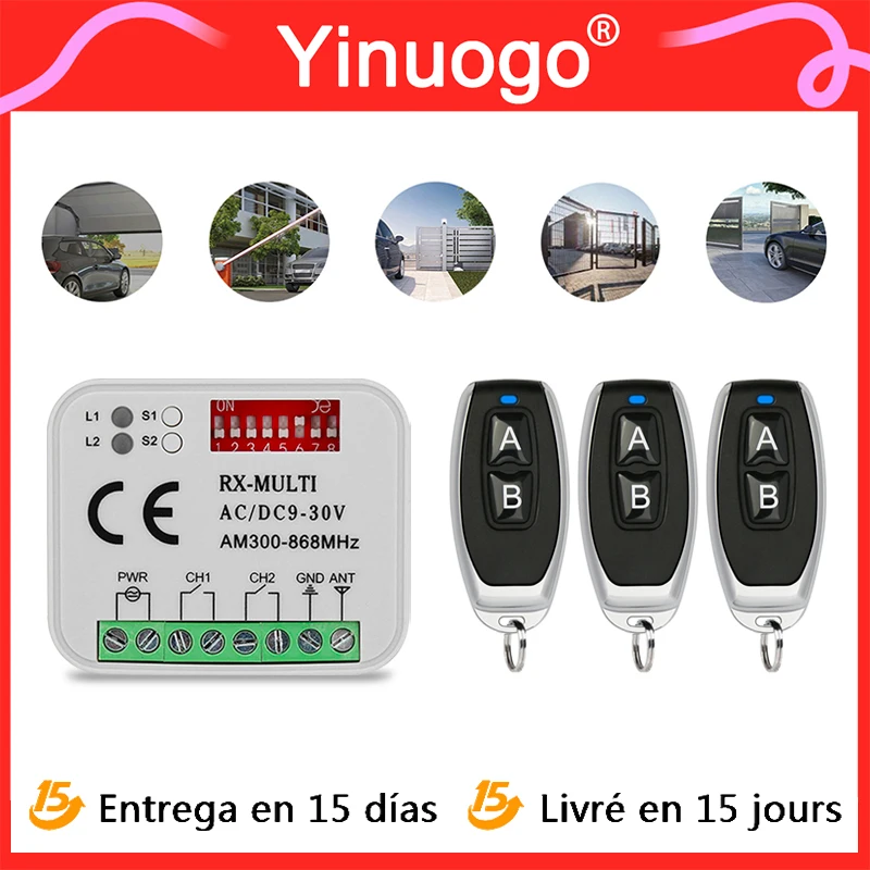 RX MULTI Receiver 300mhz-868mhz For SOMMER HORMANN MARANTEC BERNER ...