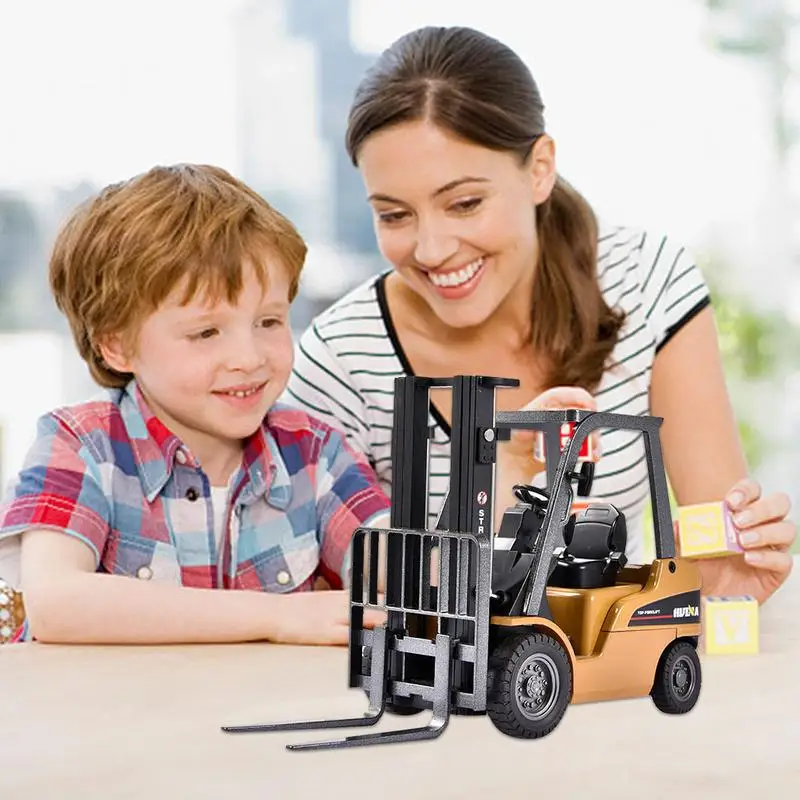 Kids Toys Forklift Model HUINA 150 Model Engineering Car Alloy Diecast ...