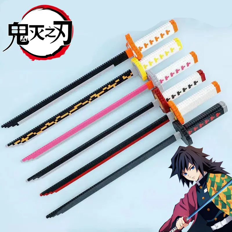 Anime Demon Slayer Sword Katana Micro Building Block, 48% OFF