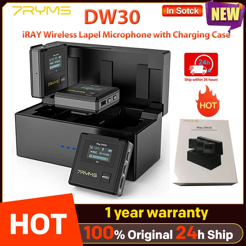 DW30-7RYMS-iRAY-Wireless-Lapel-Microphone-8G-Recording-2-4G-Dual-Channel-Professional-Microphone ...