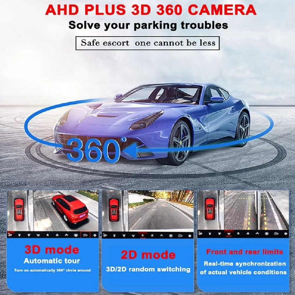 360 Car Camera 360 on the Car Around View Side 3d Camera Multi-angle ...
