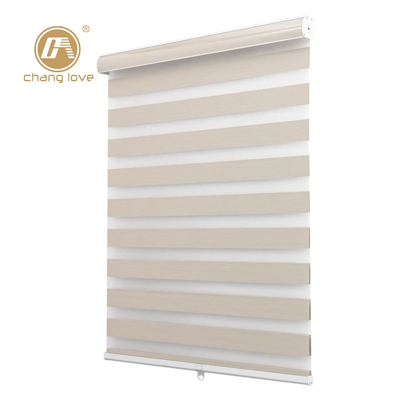 Cordless Beige Blackout Zebra Blinds Window Shade Spring Shutter Roller ...