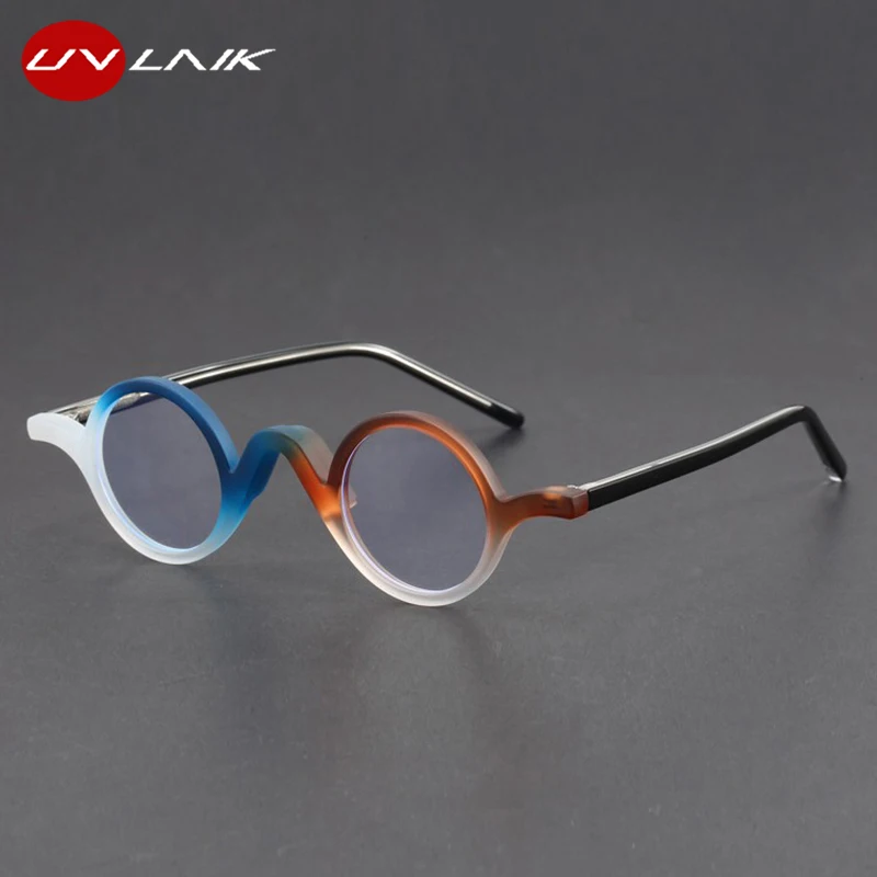 Retro-Small-Round-Glasses-Frame-Unisex-TR90-Frosted-Rainbow-Color ...
