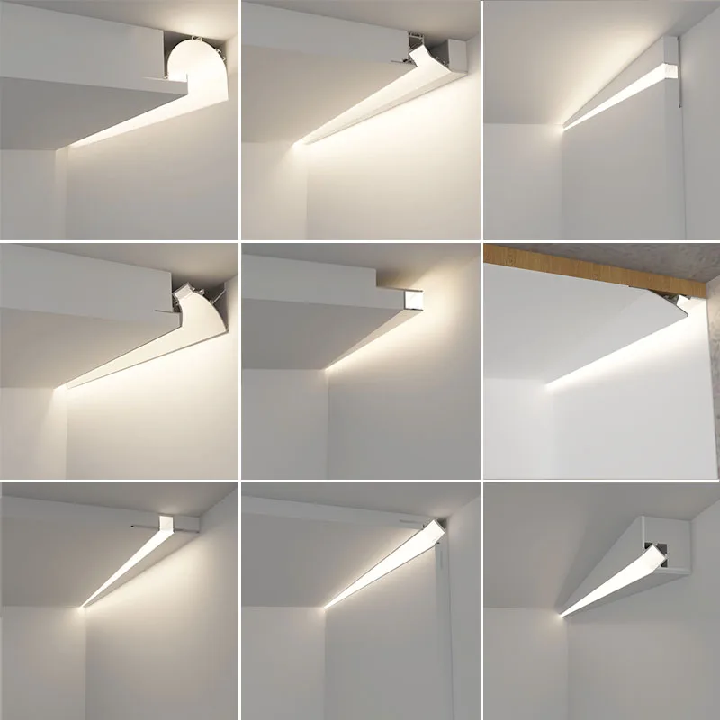 1M Recessed Led Aluminum Profile Channel Holder for Indoor Home Ceiling ...