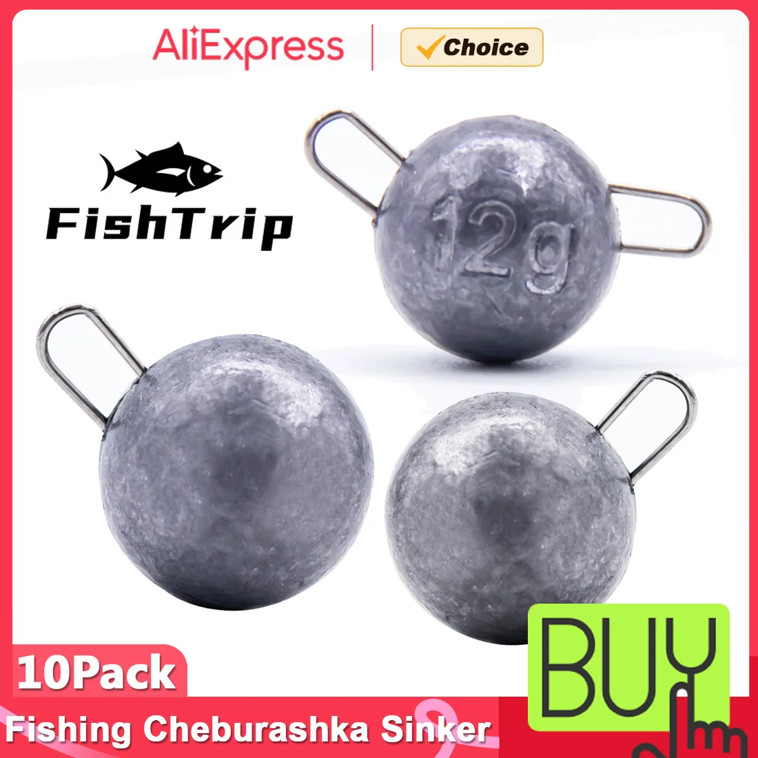 FishTrip 10pcs Cheburashka Sinker Fishing Jig Head Bullet Weights Soft ...