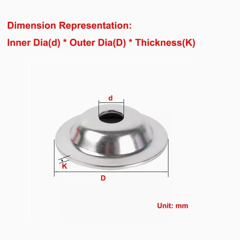 304 Stainless Steel Fish Eye Bowl Washer Horn Shaped Gasket M3 M4 M5 M6 ...