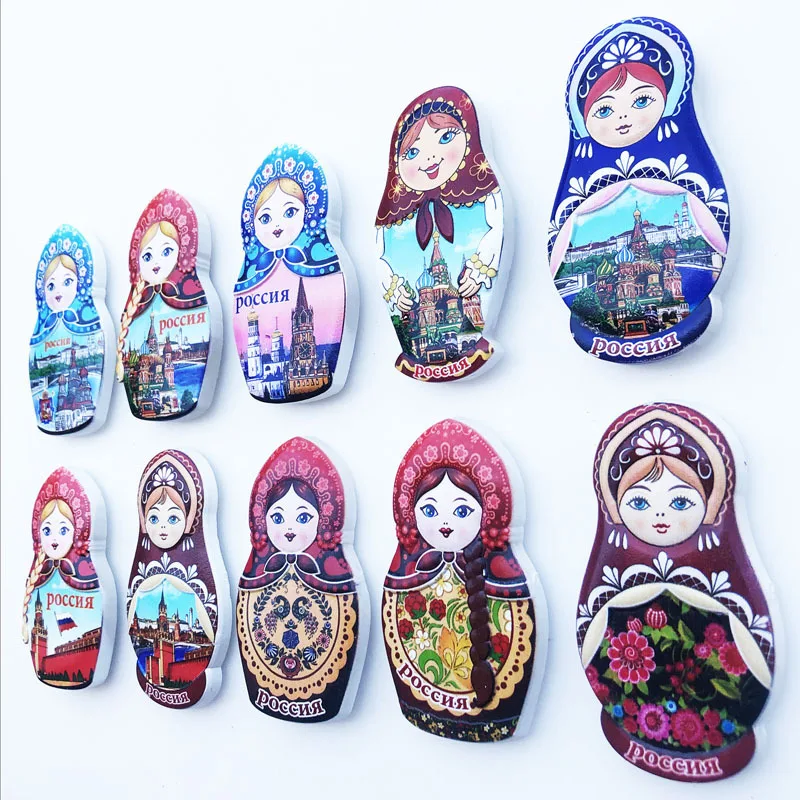 Matryoshka Doll Russia Fridge Magnets Tourist Souvenir Refrigerator ...