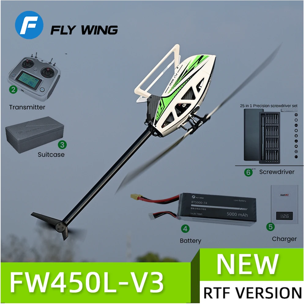 Helicóptero teledirigido FW450 Fly Wing FW450L V3 Auto aerobático Auto ...
