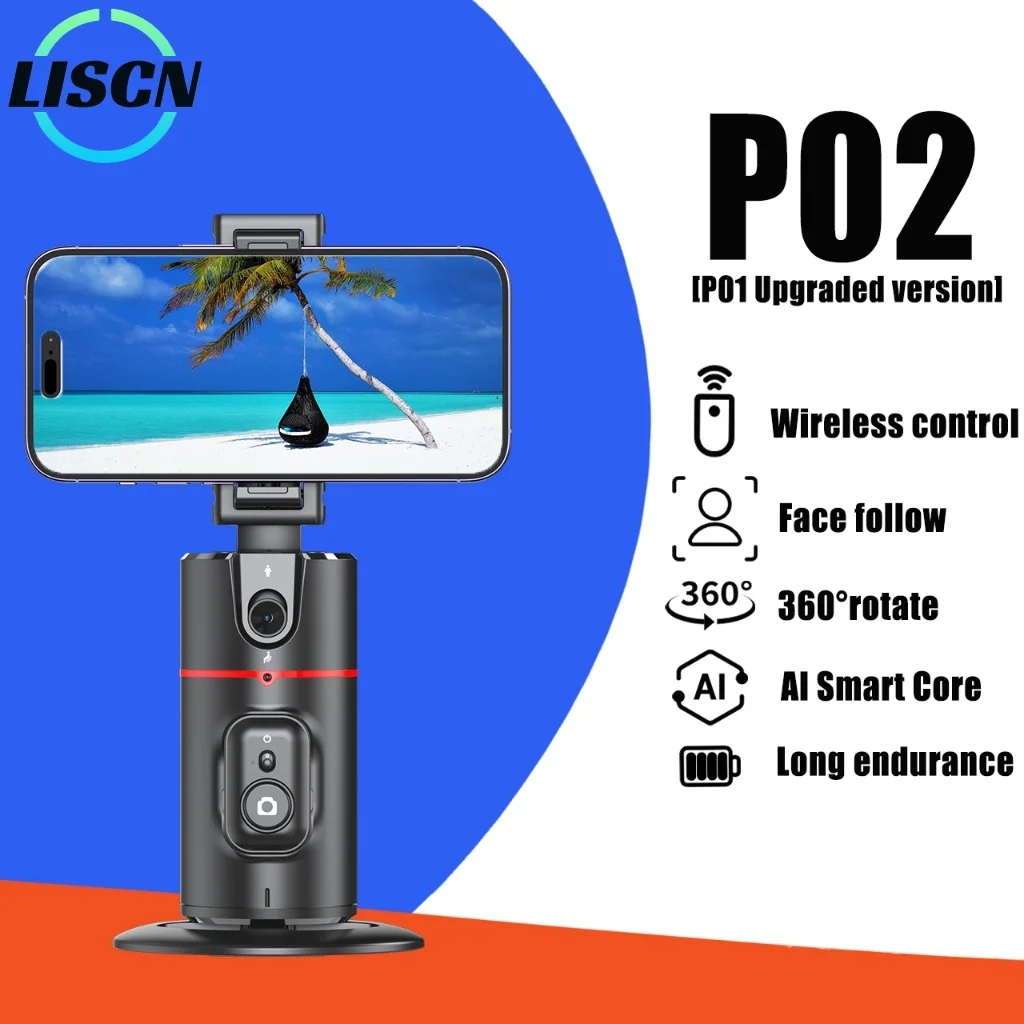 P02-AI-Smart-Gimbal-Foldable-360-rotation-Auto-Face-Tracking-Phone-Holder-Gimbal-Stabilizer ...