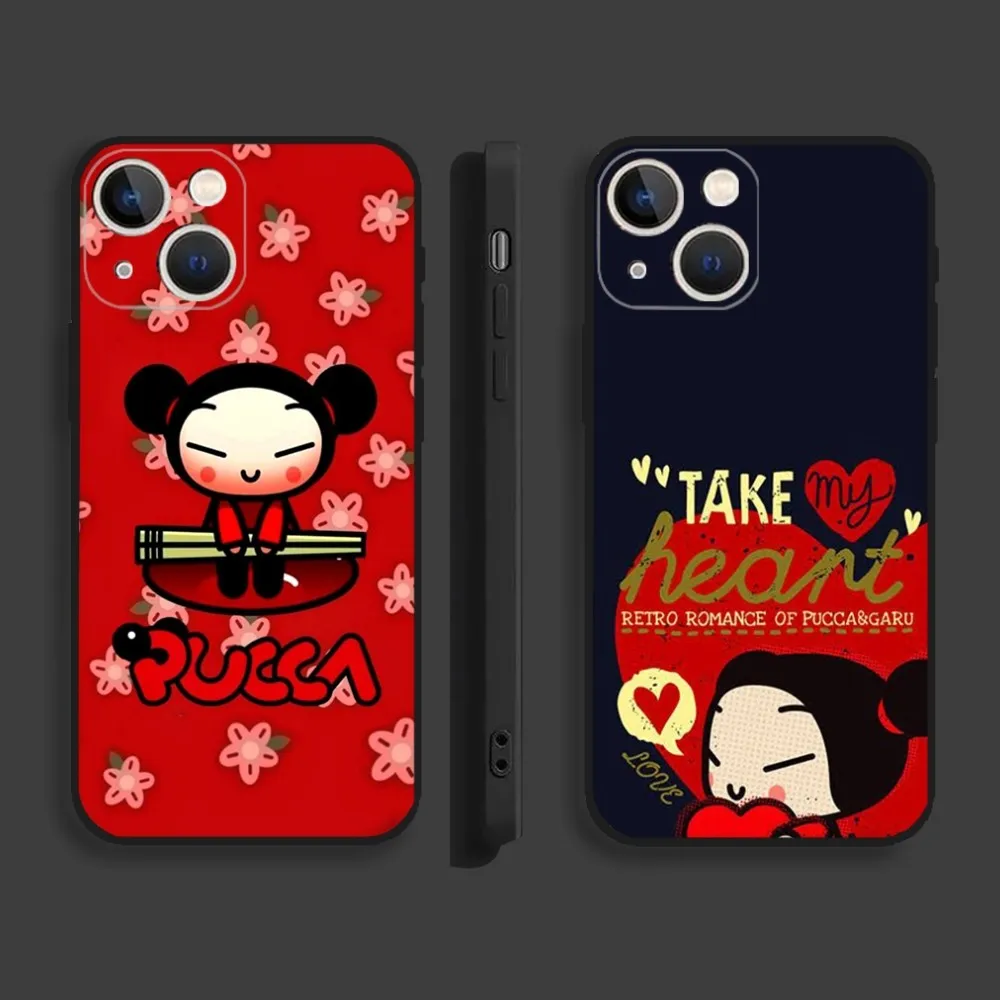 Cute-Cartoon-Pucca-Garu-Phone-Case-For-iPhone15-14-13-12-11-Pro-Max ...