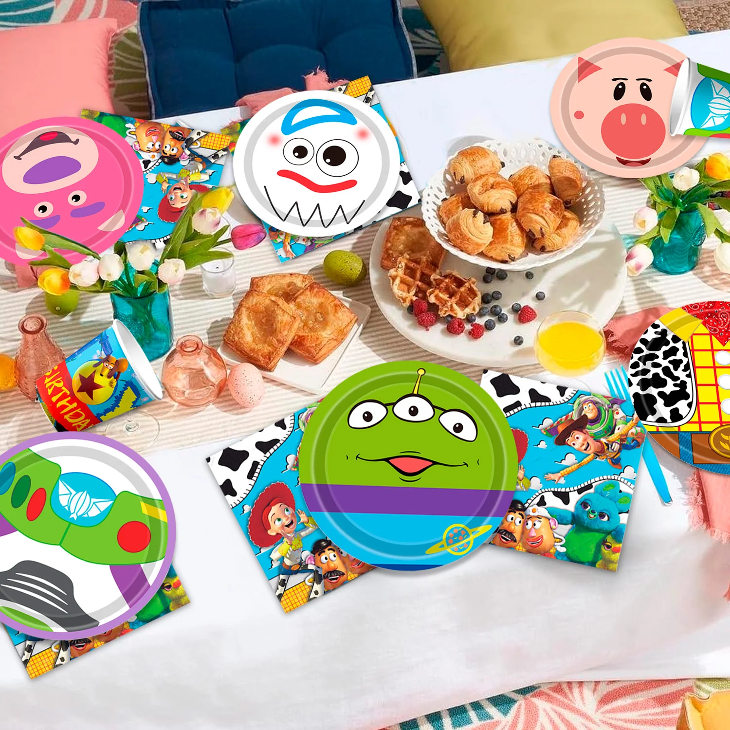 133 Uds. Decoraciones de cumpleaños de Toy Story, vajilla, historia de ...