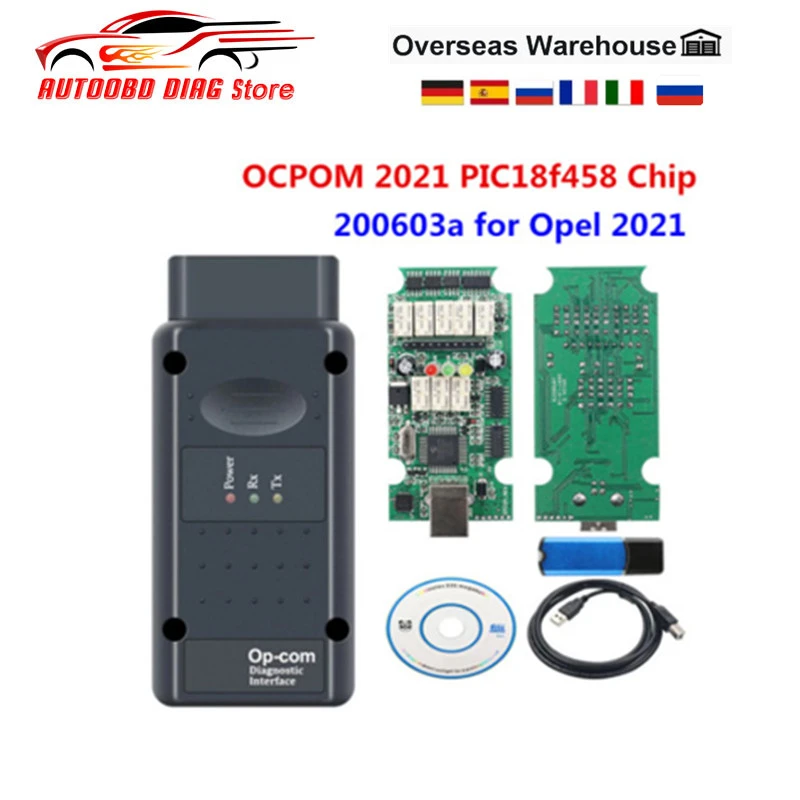 Best OPCOM 2021 200603a Diagnostic Tool OP COM V1.95 Real PIC18F458 Can ...