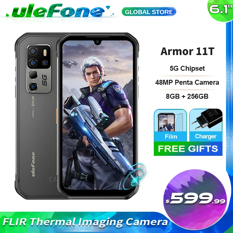 Armadura Ulefone 11T 5G Rugged Mobile Phone 6.1 "HD + Câmera de imagem ...