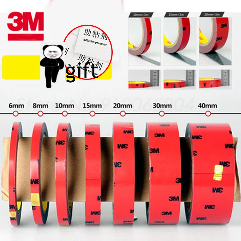 3M VHB 헤비 듀티 마운팅 강력한 양면 테이프 접착 아크릴 폼, 가정용 자동차 온도 방지 방수, 0.8mm 사무실|테이프| - AliExpress