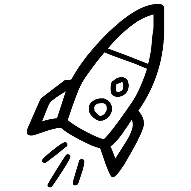 Cartoon Rocket Black And White
