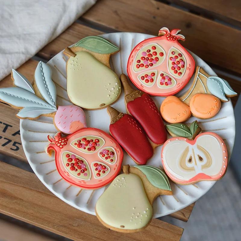 New-Year-Fruit-Frost-Biscuit-Mold-Vegetable-Apple-Cherry-Pear-Shape ...